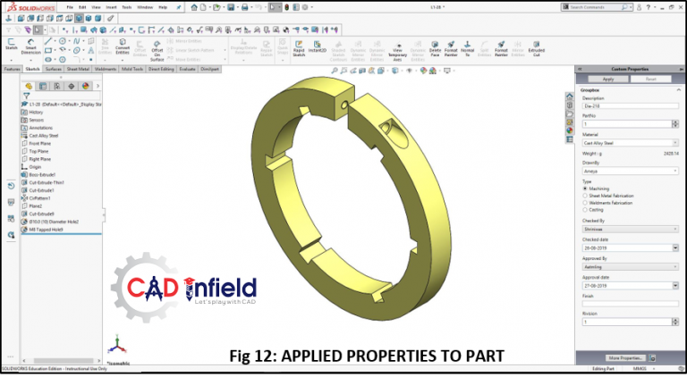 SOLIDWORKS Property Tab Builder - Cad Infield SOLIDWORKS Custom Property